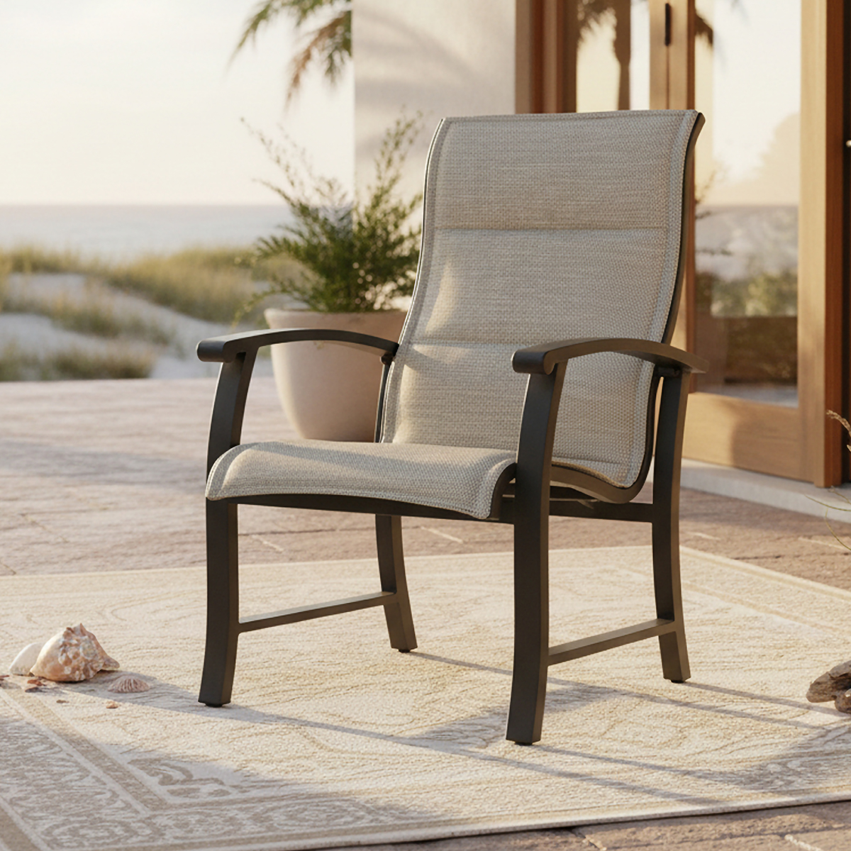 PADDED SLING DINING CHAIR - Three Palms Casual
